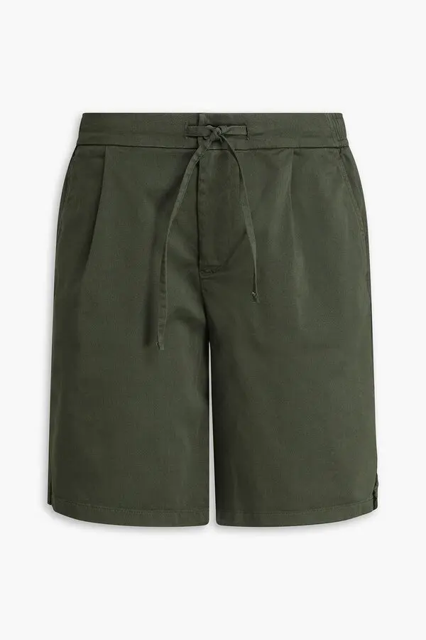 Frescobol Carioca Cotton-blend Twill Drawstring Shorts - Army Green