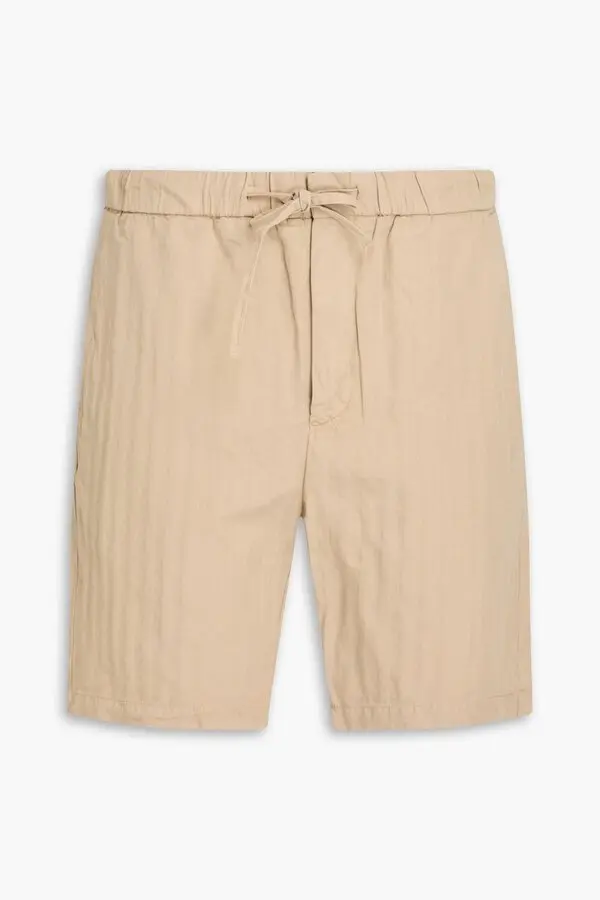 Frescobol Carioca Felipe Herringbone Lyocell-blend Shorts - Beige