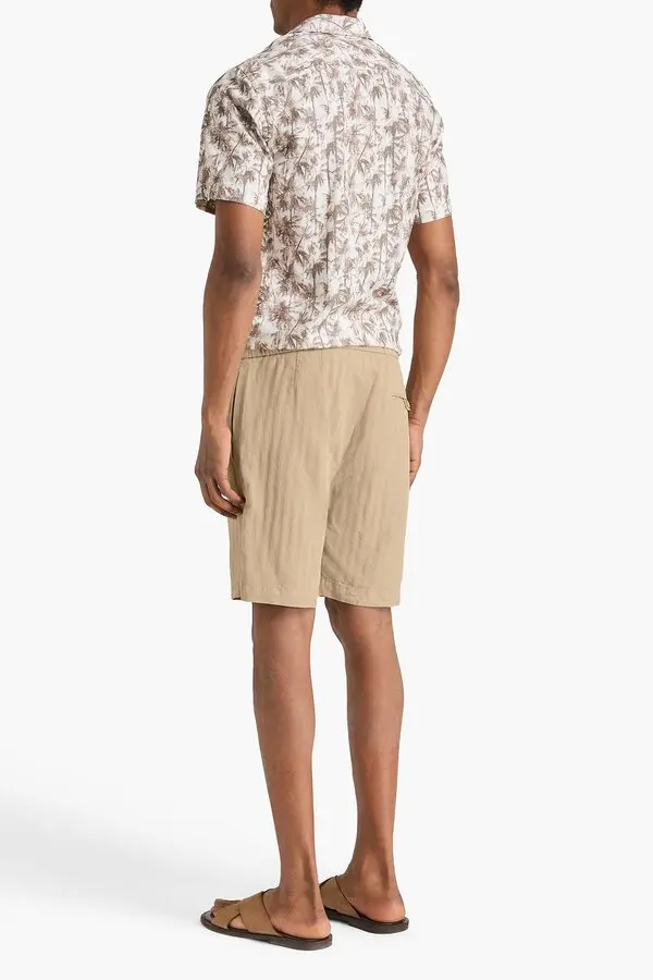 Frescobol Carioca Felipe Herringbone Lyocell-blend Shorts - Beige