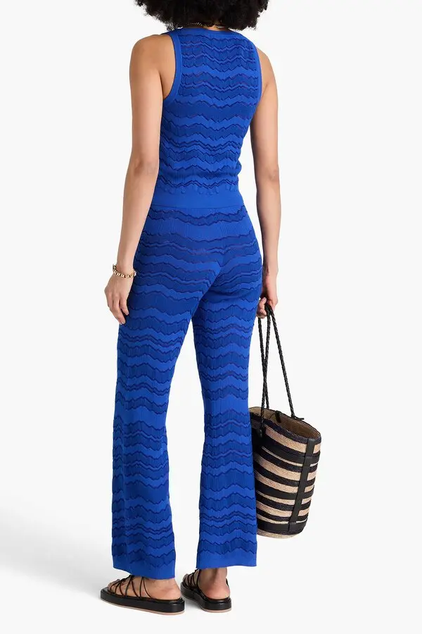 Missoni Crochet-knit Flared Pants - Cobalt Blue