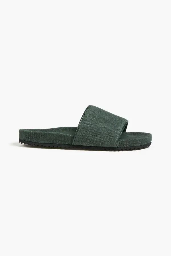 Frescobol Carioca Renato Canvas Slides - Dark Green