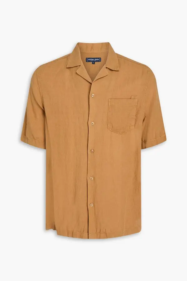 Frescobol Carioca Angelo Linen Shirt - Camel