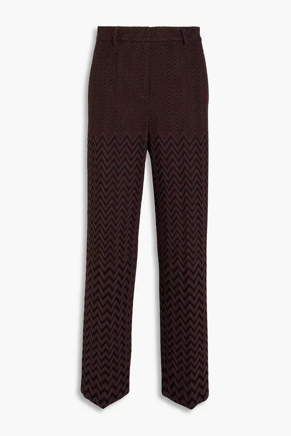 Missoni Jacquard-knit Wide-leg Pants - Chocolate