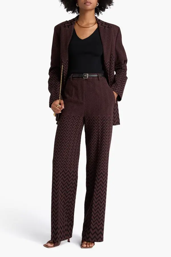 Missoni Jacquard-knit Wide-leg Pants - Chocolate