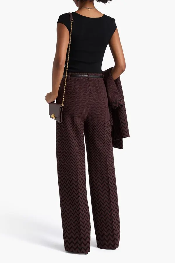 Missoni Jacquard-knit Wide-leg Pants - Chocolate