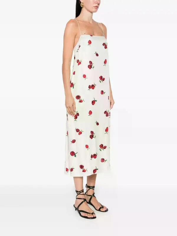 Khaite Sicily Floral Print Midi Dress