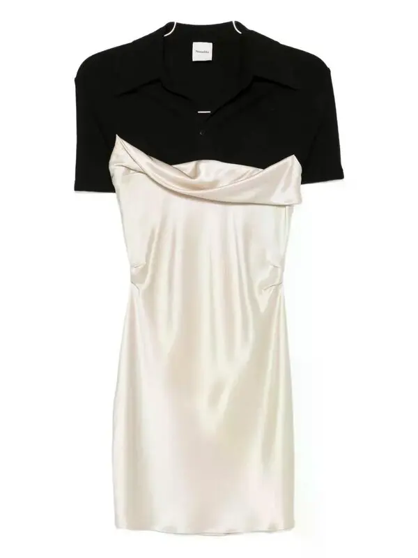Nanushka Satin-paneled Mini Dress