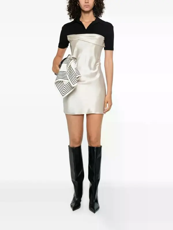 Nanushka Satin-paneled Mini Dress