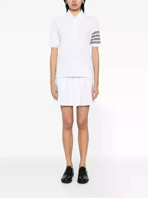 Thom Browne Classic Pique 4-bar Short-sleeved Polo Top - White