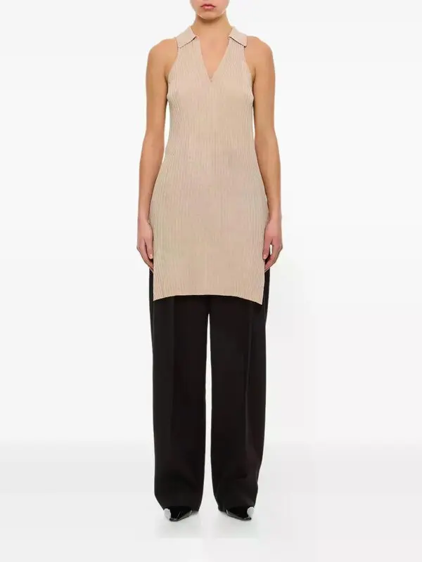 QUIRA Ribbed Side-slit Tank Top