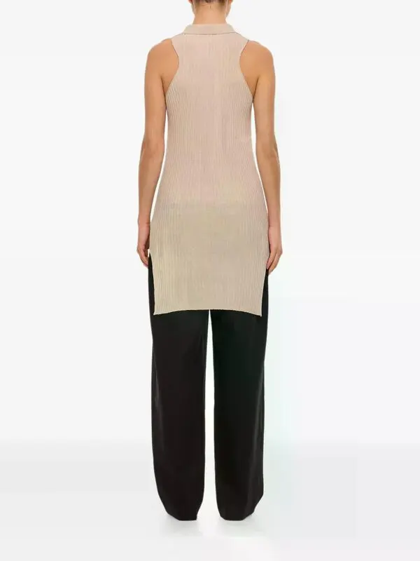 QUIRA Ribbed Side-slit Tank Top