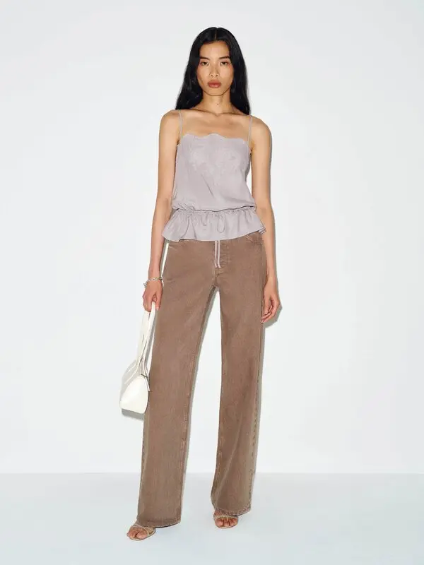 REFORMATION Silvia Silk Top - Purple