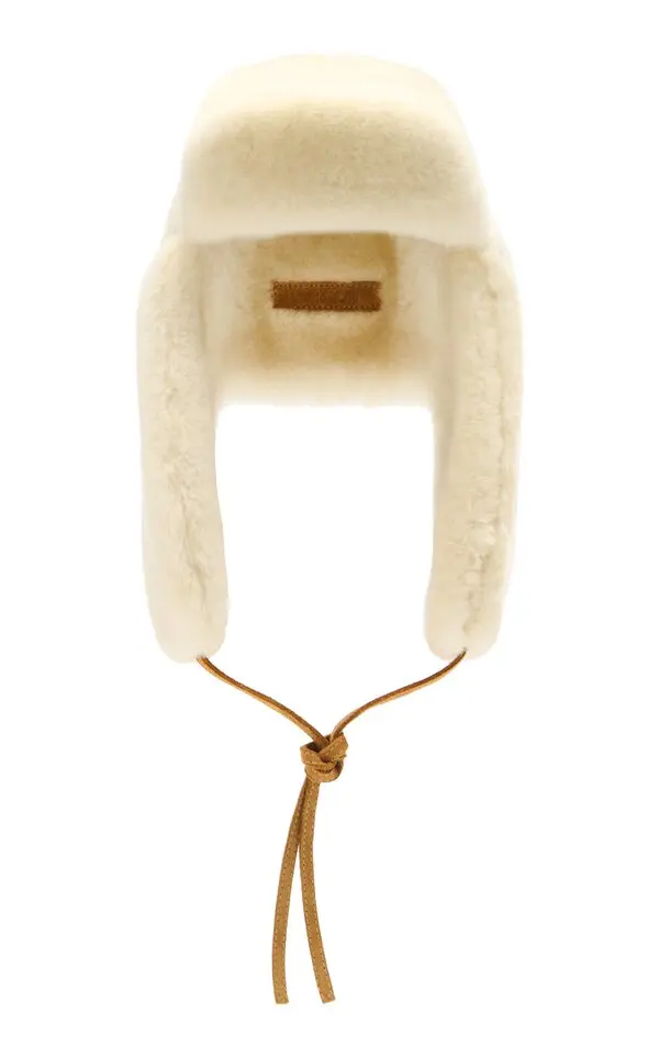 Jacquemus Chapka Faux Fur Trapper Hat - White