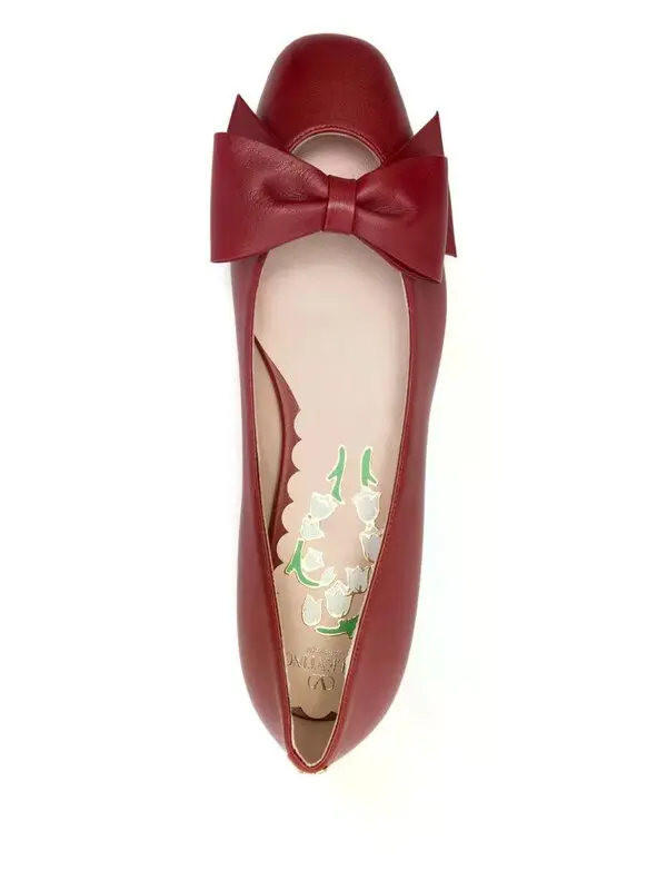 Valentino Garavani Bow-details Ballet Flats - Red