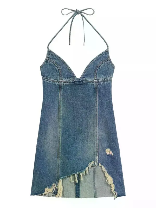 blumarine denim dress BLUMARINE Eyelet Jean Midi Dress