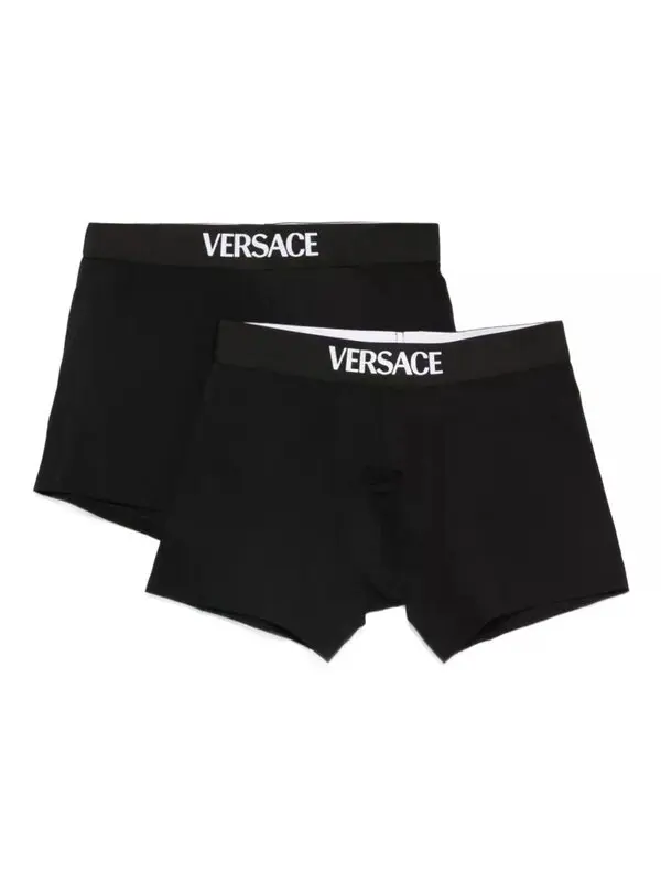 Versace Logo-print Boxer Shorts - Black
