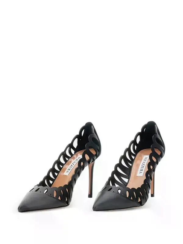 AQUAZZURA 85mm Perforated Leather Pumps