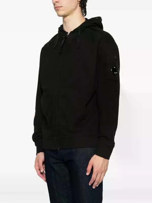 C.P. COMPANY Hooded Zip-up Sweatshirt - Black