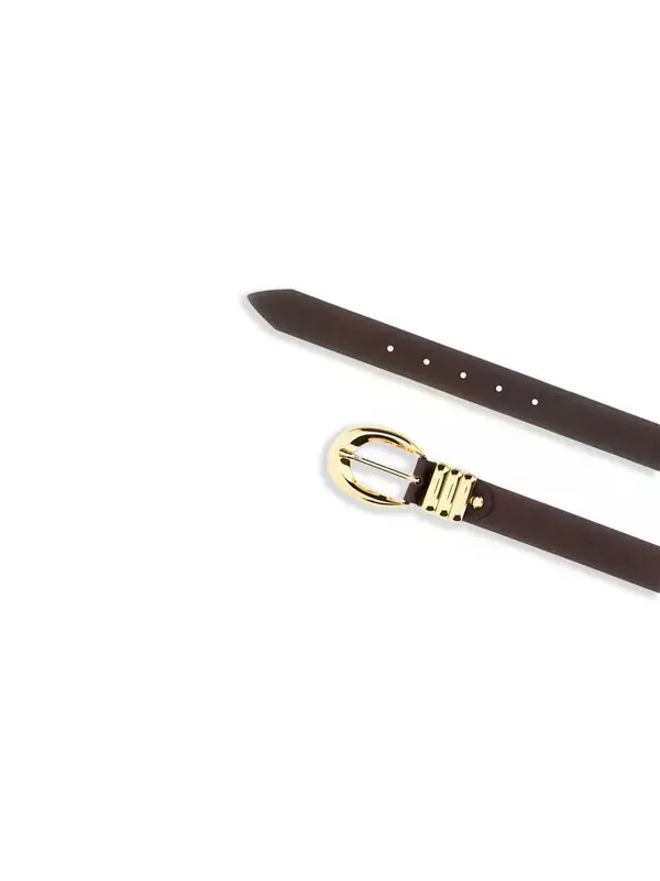 Federica Tosi Leather Belt With Oval Buckle - Brown