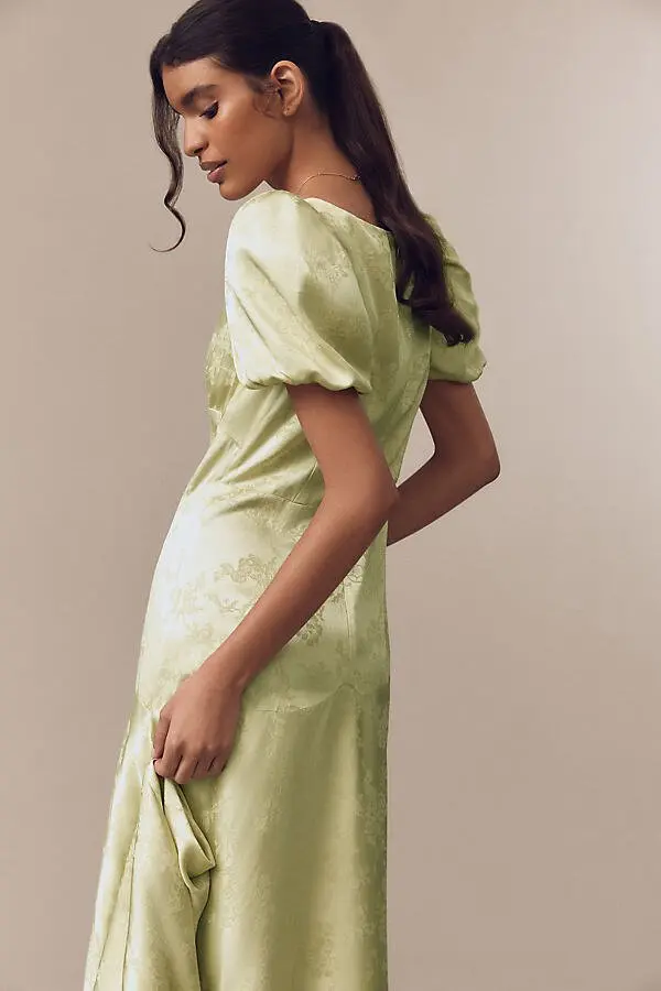 Mare Mare Jacquard Linen Blend Dress In Green - 30% Off | Editorialist