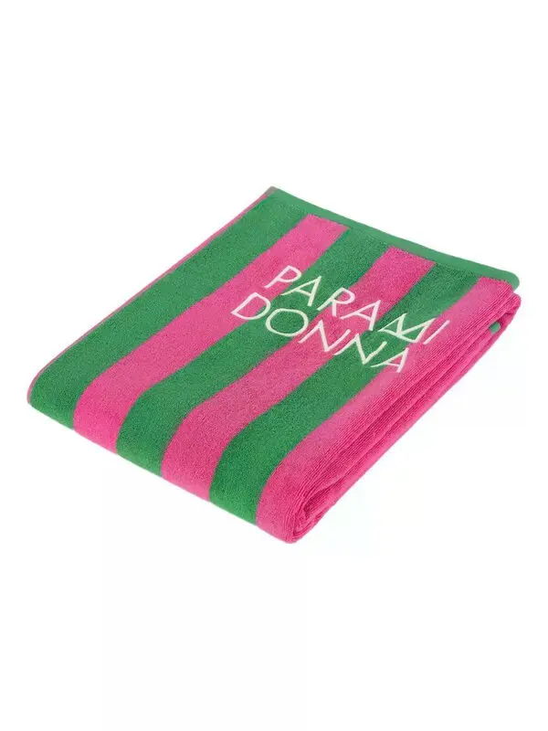 PARAMIDONNA Striped Beach Towel - Green