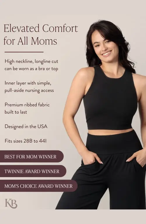 KINDRED BRAVELY Busty Sublime Maternity & Nursing Longline Bra Top - Black