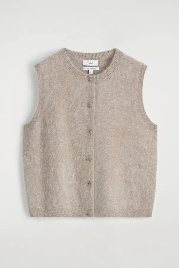 Cos Brushed Cashmere Vest - Beige
