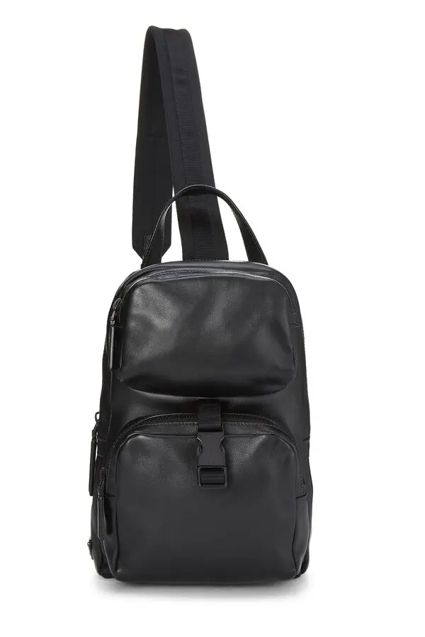 Prada Leather Sling Backpack - Black