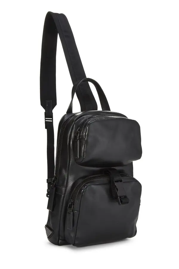 Prada Leather Sling Backpack - Black