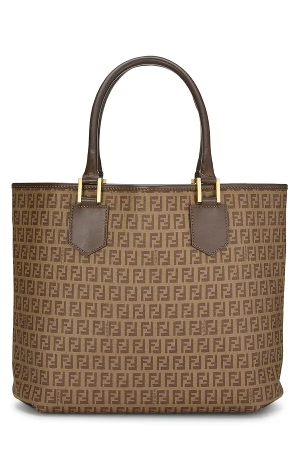 Fendi Zucchino Coated Canvas Tote - Brown