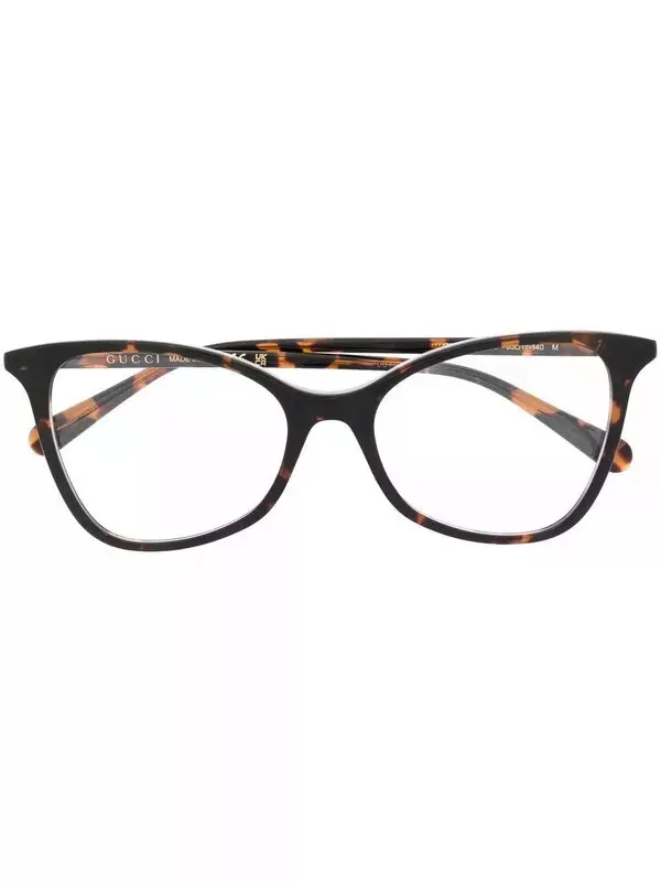 Gucci Tortoiseshell-effect Gg Glasses - Brown
