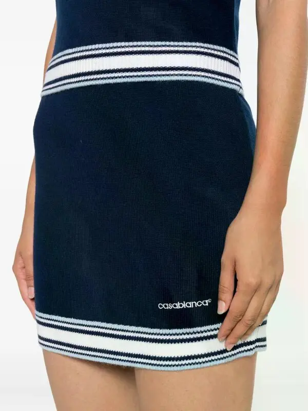 Casablanca Striped Tennis Skirt - Blue