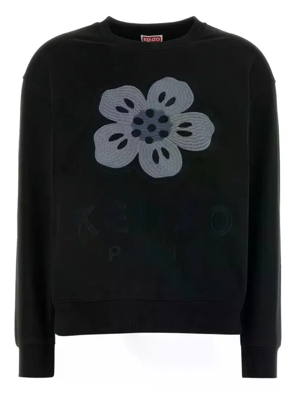 Kenzo Boke Flower-embroidered Sweatshirt - Black