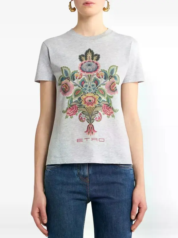 Etro Paisley-print T-shirt - Grey