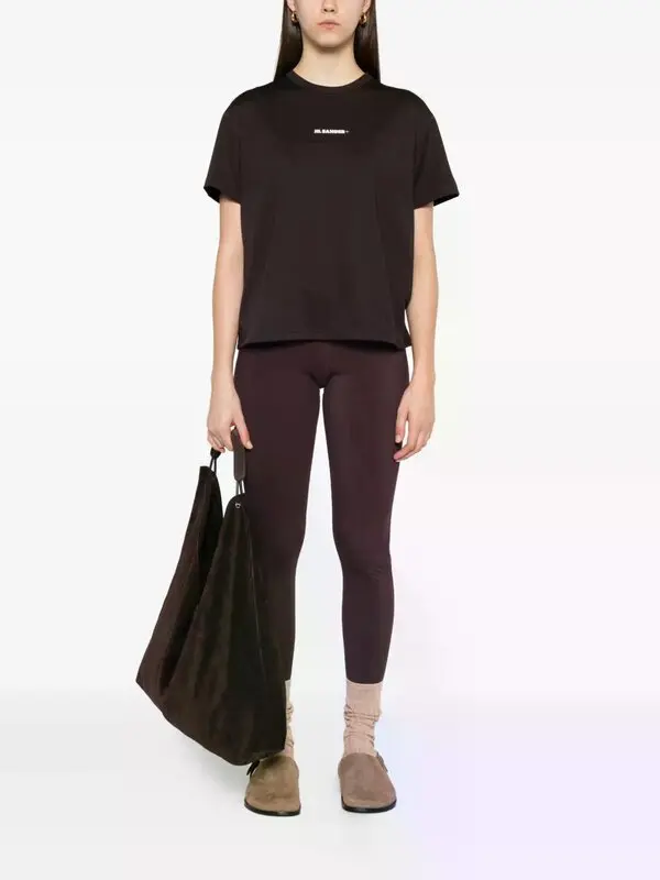 JIL SANDER Logo-appliqué T-shirt - Brown