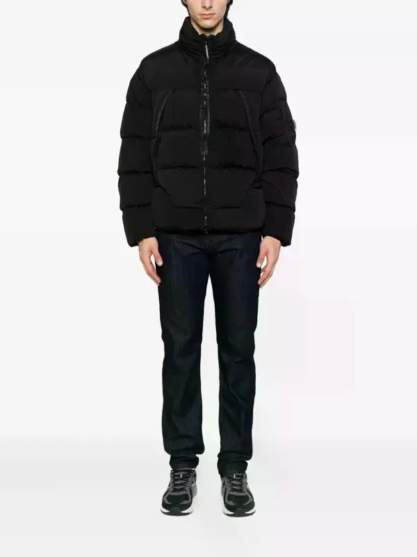 C.P. COMPANY Quilted Panelled Jacket - Black