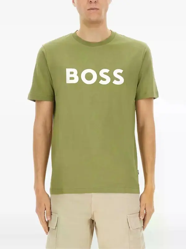 BOSS Logo-print Cotton T-shirt - Green