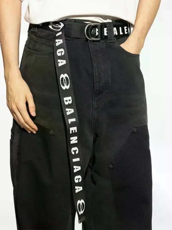 Balenciaga Logo-lettering Double-ring Belt