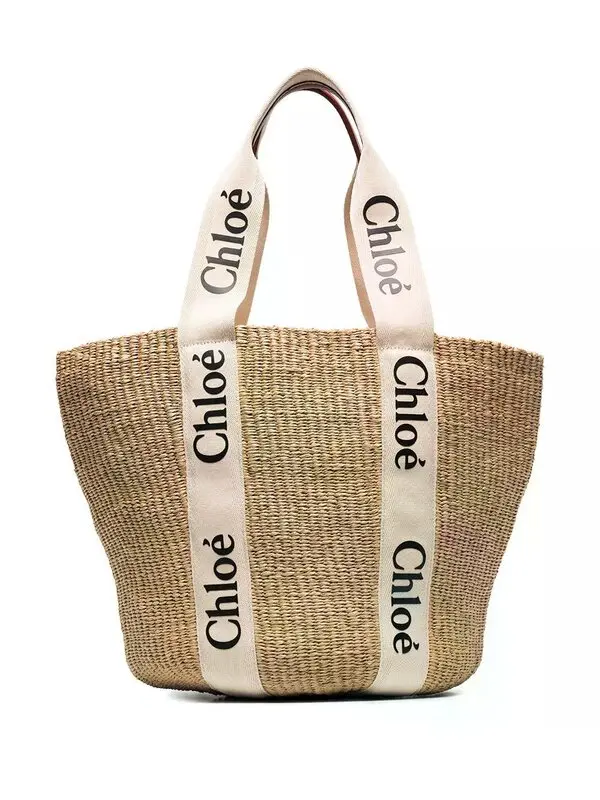 Chloé Large Woody Basket Tote - Neutrals