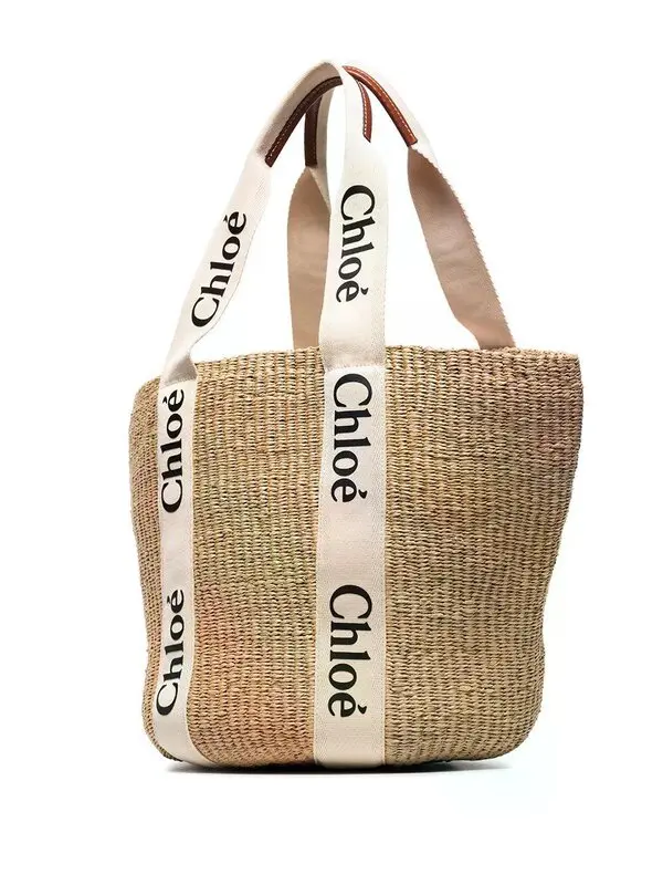Chloé Large Woody Basket Tote - Neutrals
