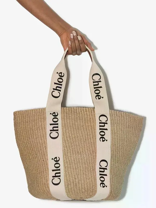 Chloé Large Woody Basket Tote - Neutrals