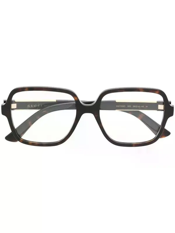 Gucci Square Frame Tortoiseshell Glasses
