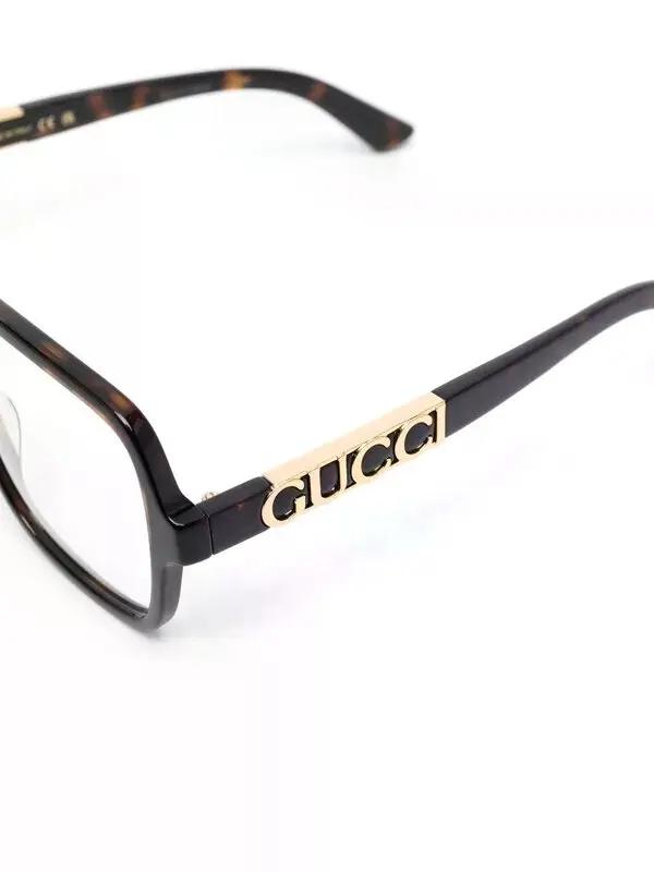 Gucci Square Frame Tortoiseshell Glasses