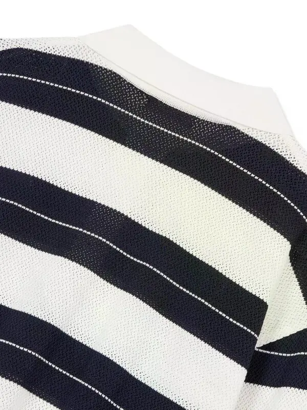 STUDIO TOMBOY Striped Long-sleeve Polo Shirt - Blue