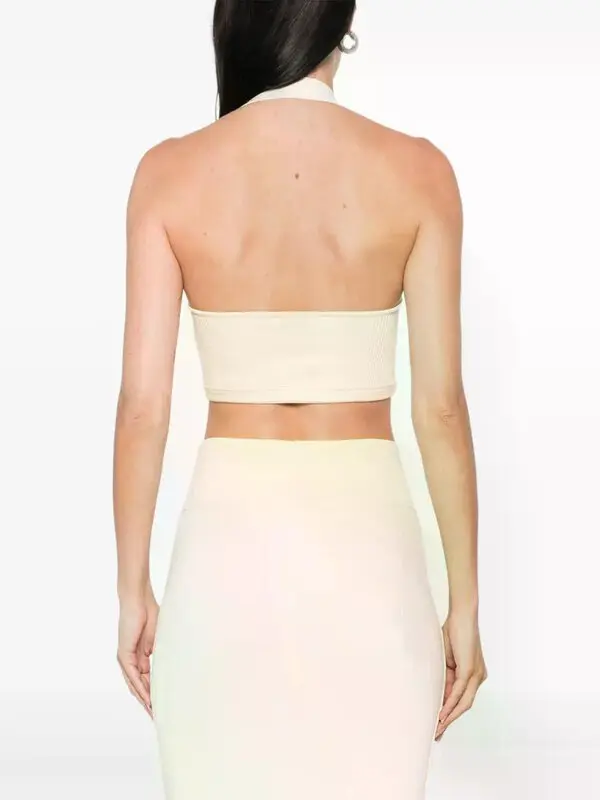 Wardrobe.NYC Cotton Halterneck Top - Neutrals