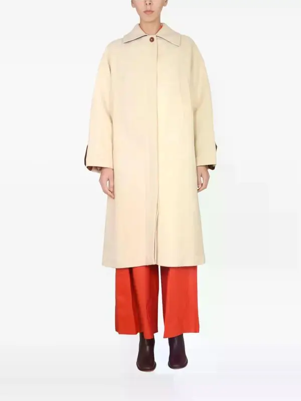 ALYSI Button-cuff Wool-blend Coat - Neutrals