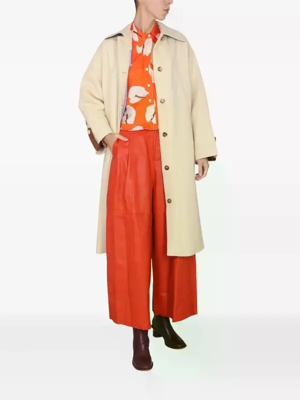 ALYSI Button-cuff Wool-blend Coat - Neutrals