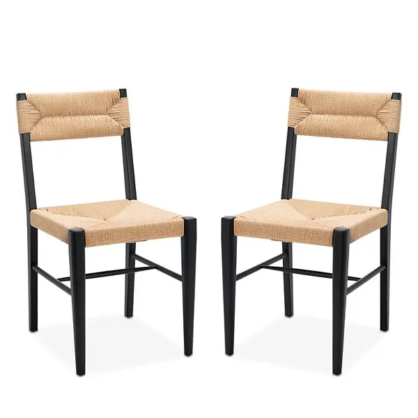 SAFAVIEH Cody Rattan Dining Chairs, Set Of 2 - Black/natural