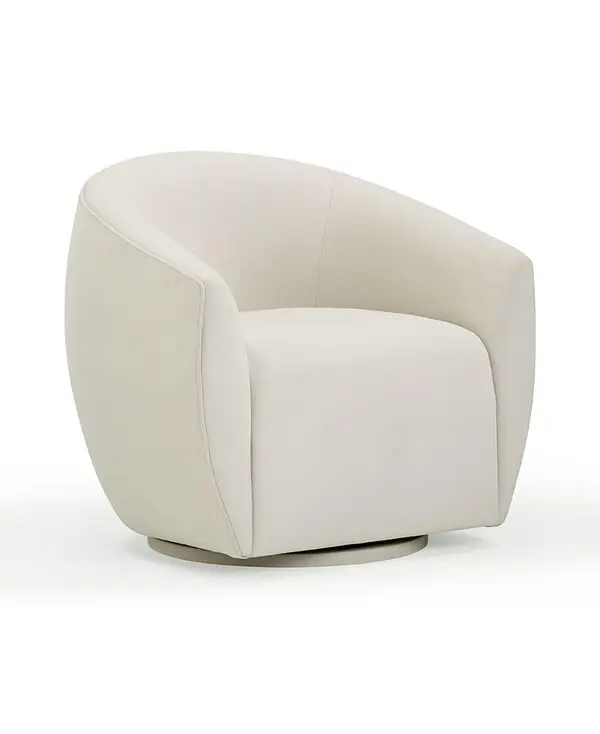 TOV FURNITURE Jordan Velvet Swivel Chair - Cream