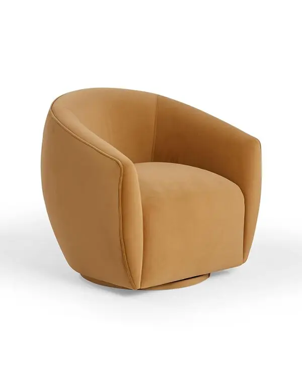 TOV FURNITURE Jordan Velvet Swivel Chair - Tan